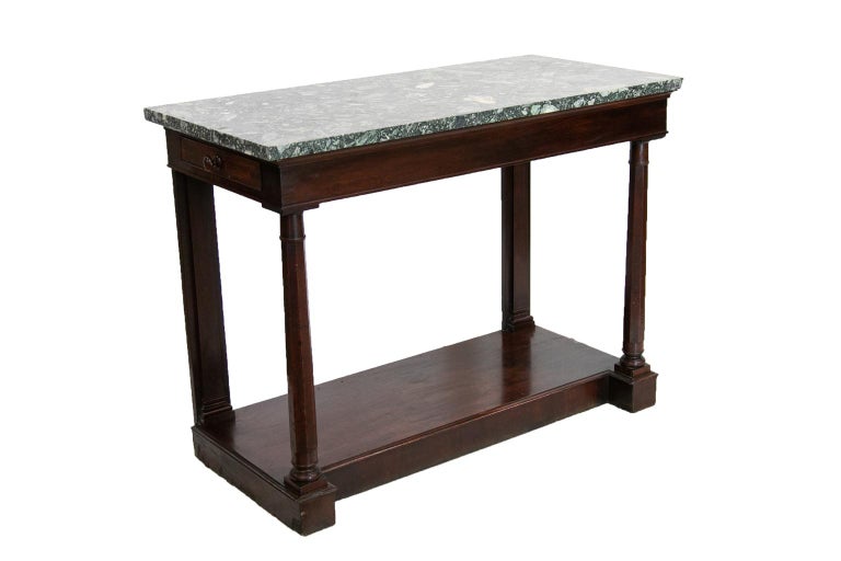 English Mahogany Marble-Top Console Table For Sale at 1stDibs