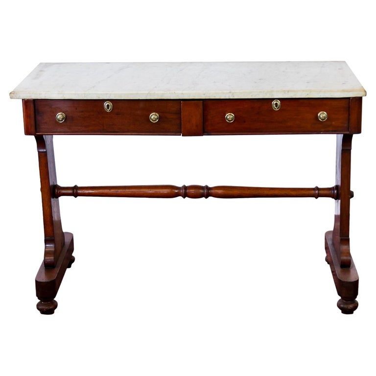 English Mahogany Marble Top Server For Sale at 1stDibs