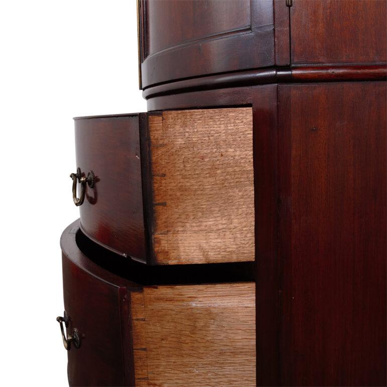 English Mahogany Sheraton Revival Linen Press For Sale at 1stDibs