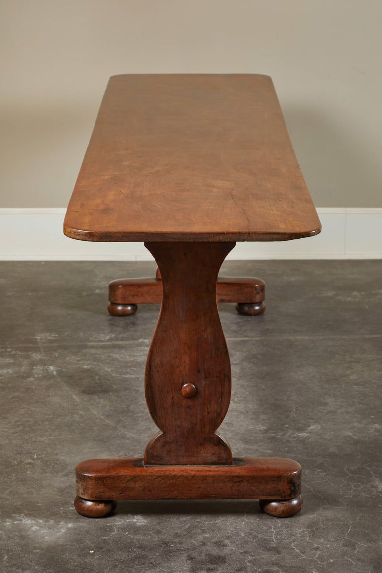 English Mahogany Trestle Table at 1stdibs