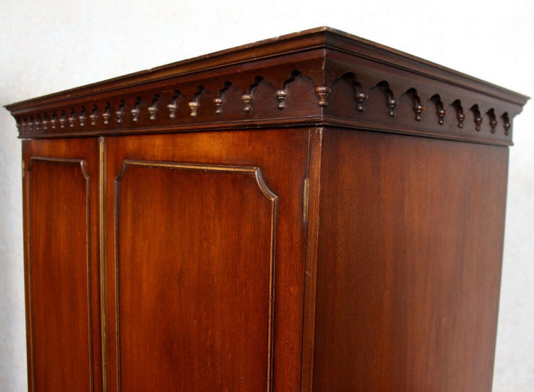 English Mahogany Wardrobe Bevan Funnell Antique Vintage Double Armoire ...