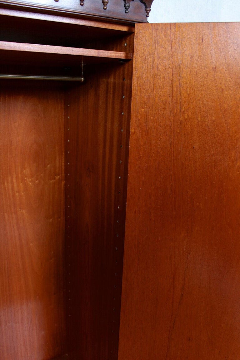 English Mahogany Wardrobe Bevan Funnell Antique Vintage Double Armoire ...