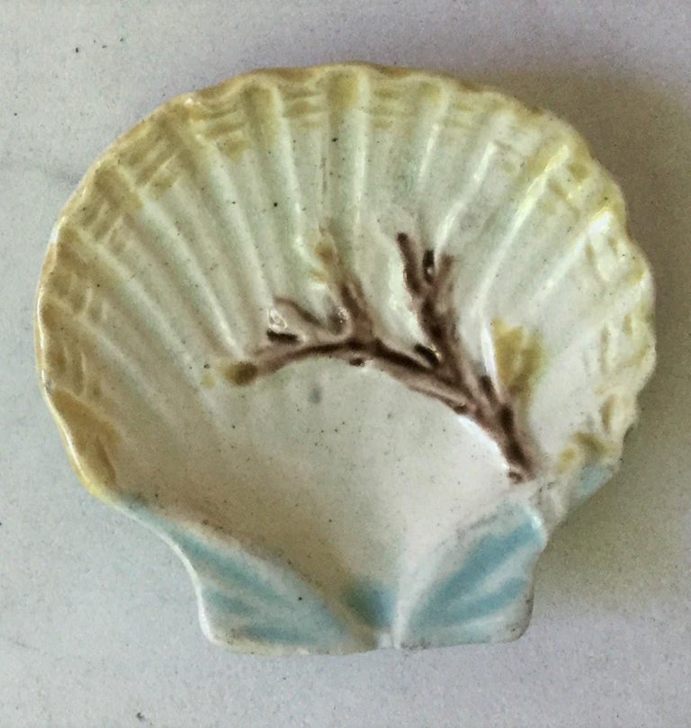 English Majolica Shell Butter Pat, circa 1880 For Sale at 1stDibs