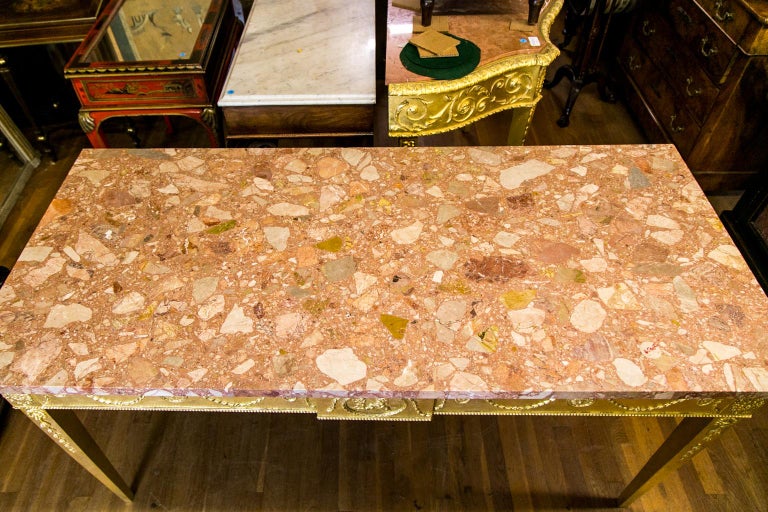 English Marble Gilt Console Table For Sale at 1stDibs