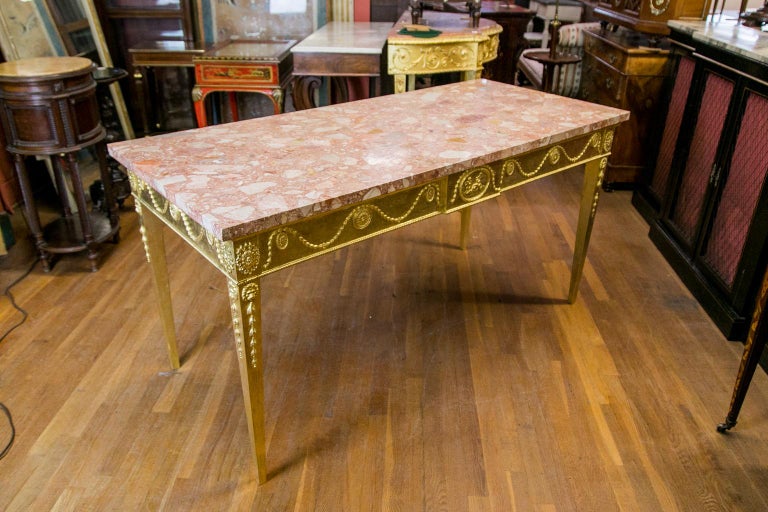 English Marble Gilt Console Table For Sale at 1stDibs