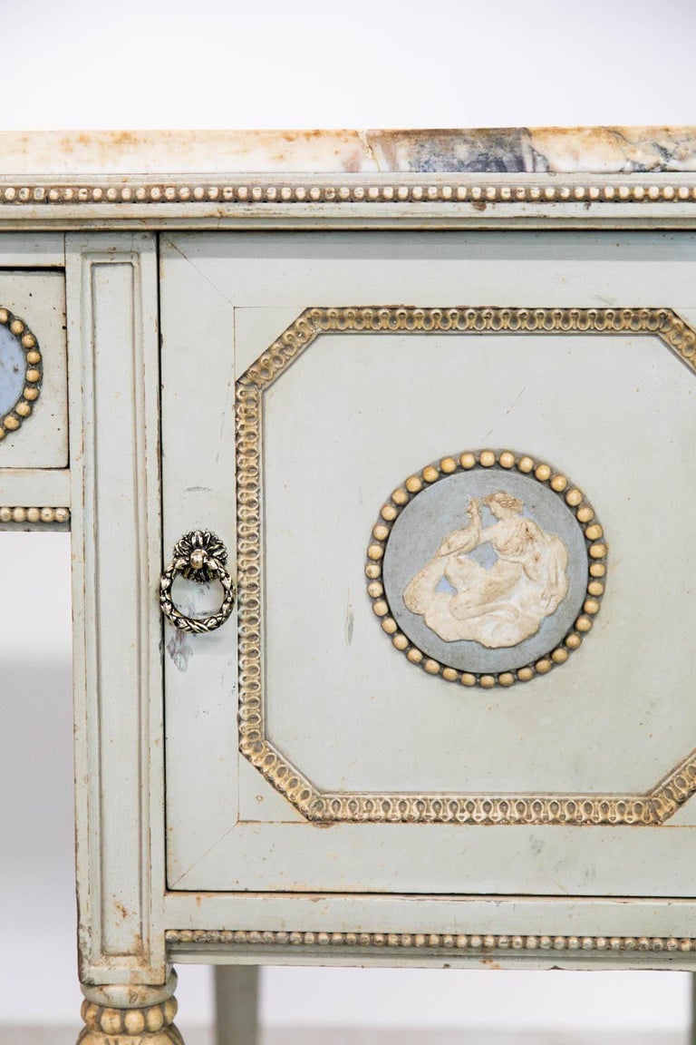 English Marble Top Console Table For Sale at 1stDibs
