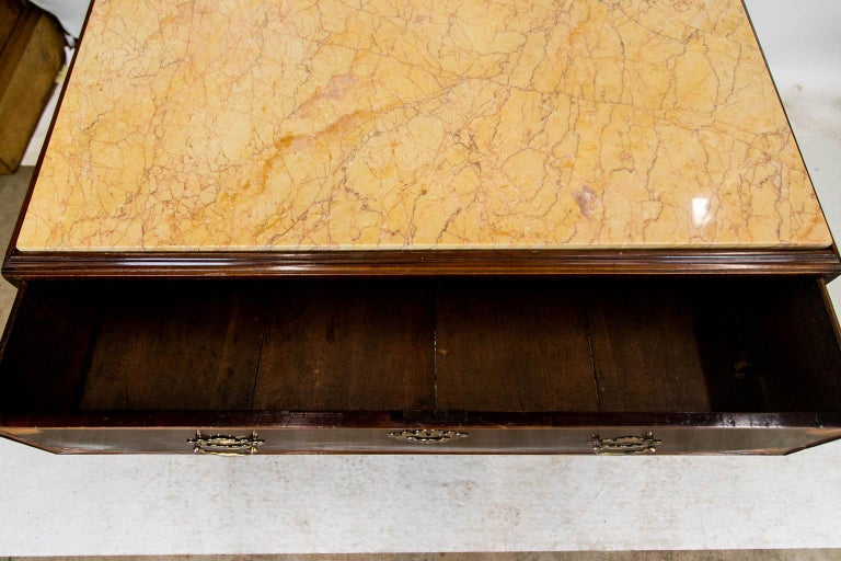 English Marble Top Inlaid Chest For Sale at 1stDibs