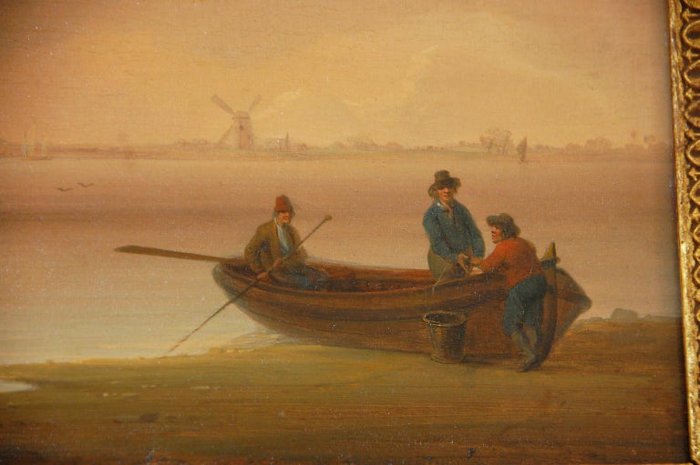 English Maritime Original Oil on Board Signed William Anderson Dated 1797 For Sale at 1stDibs