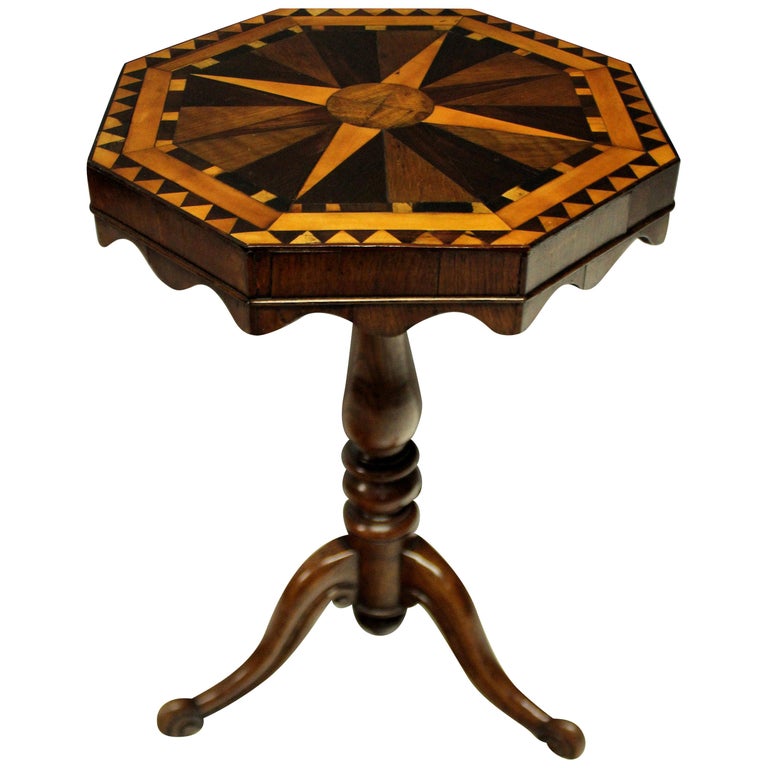 English Marquetry Side Table For Sale at 1stDibs