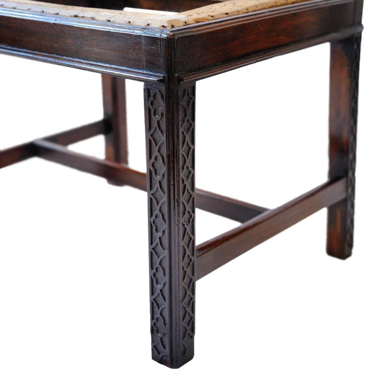 English Mid-18th Century George III Mahogany Chippendale Style Stool ...