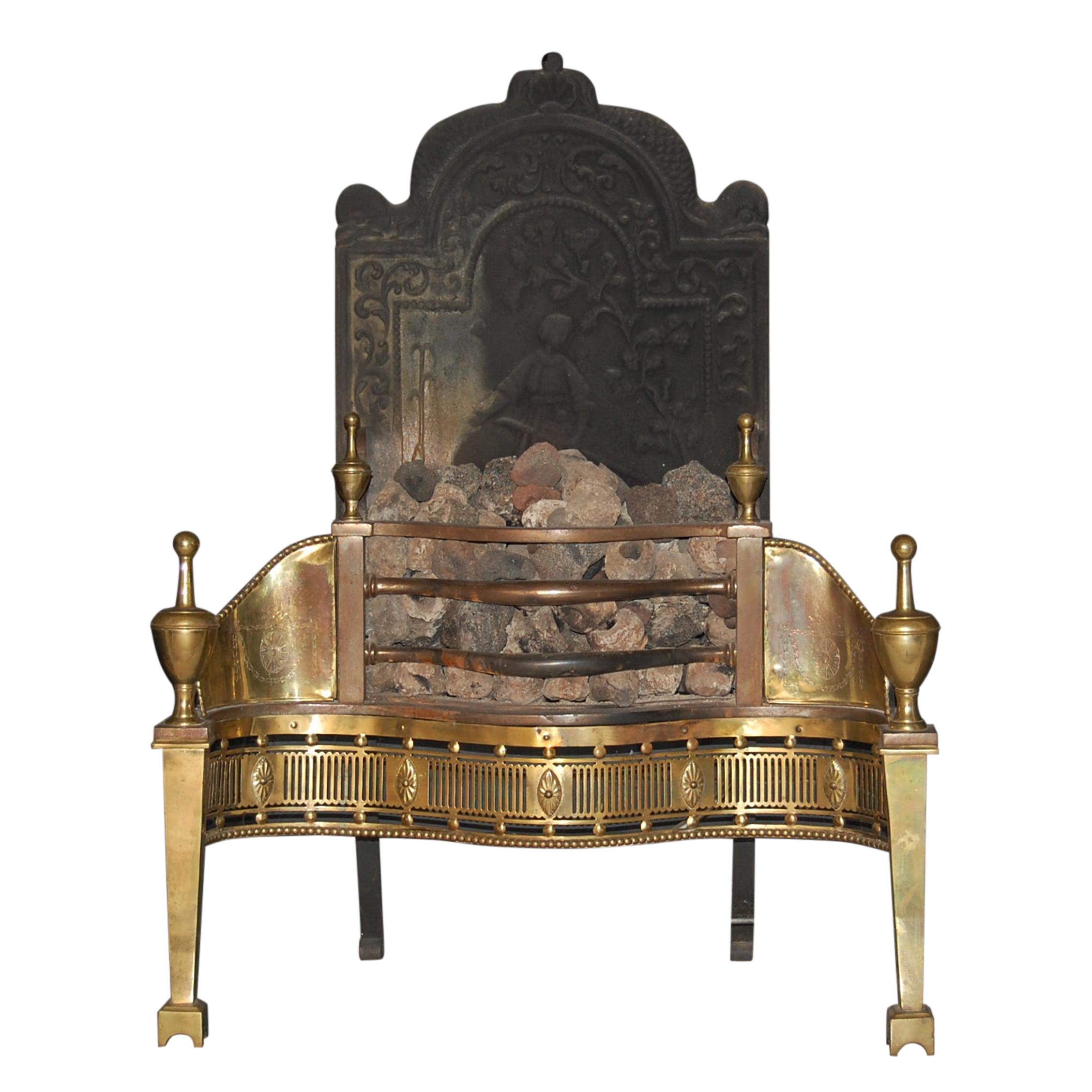 English Mid-19th Century Cast Iron and Brass Fireplace Insert For Sale ...