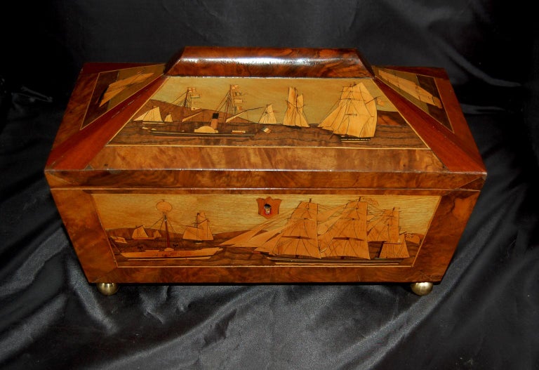 English Mid-19th Century Trinity House Tea Caddy "Shipping on the ...