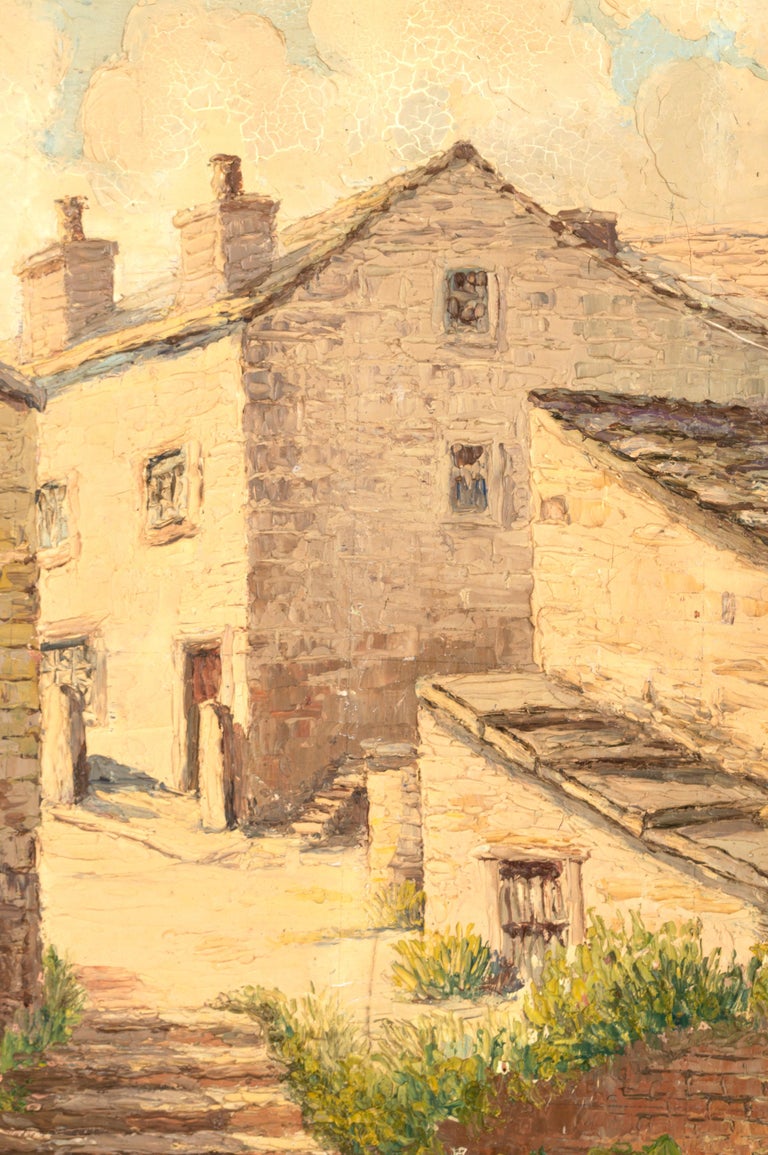 English Mid 20th Century Oil on Board Yorkshire Street Scene by A ...