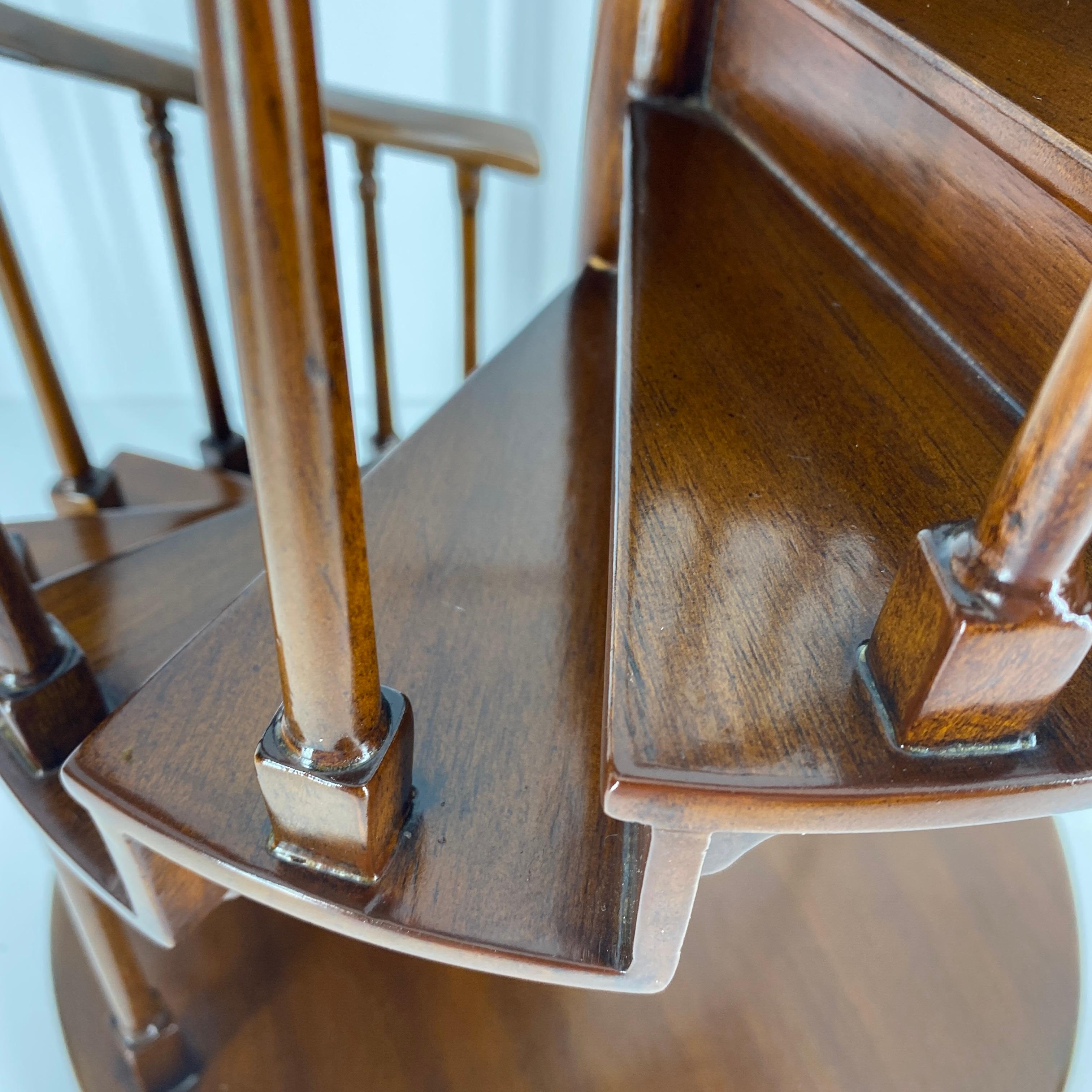 English Midcentury Miniature Staircase Model In Mahogany at 1stDibs