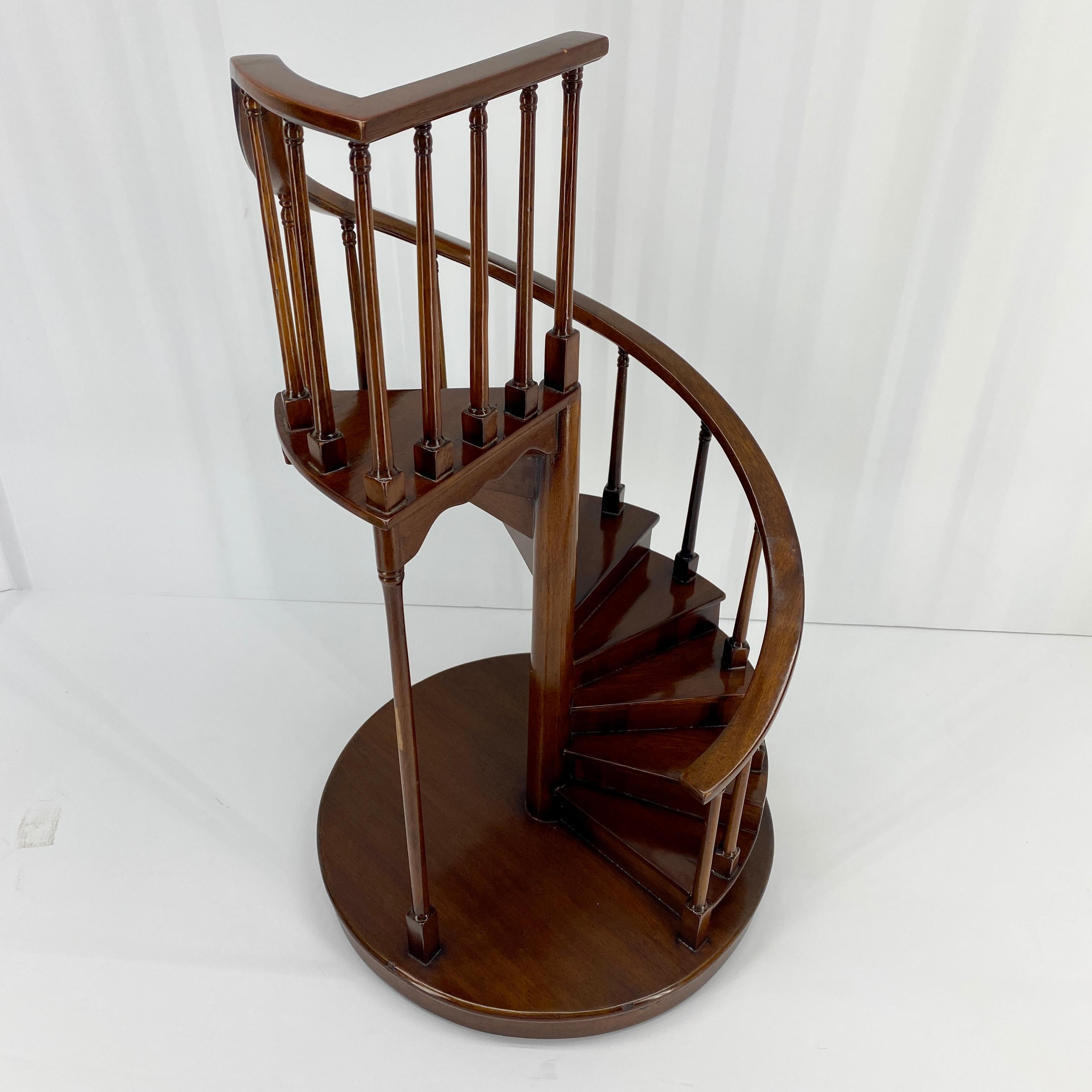 English Midcentury Miniature Staircase Model In Mahogany at 1stDibs
