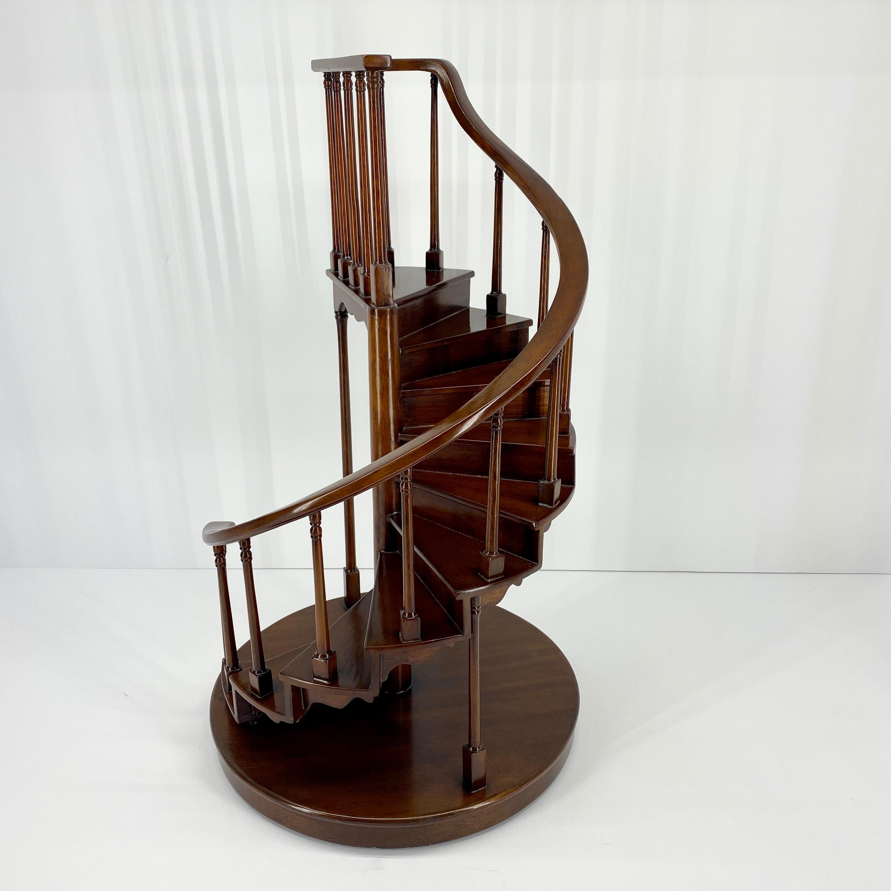 English Midcentury Miniature Staircase Model In Mahogany at 1stDibs