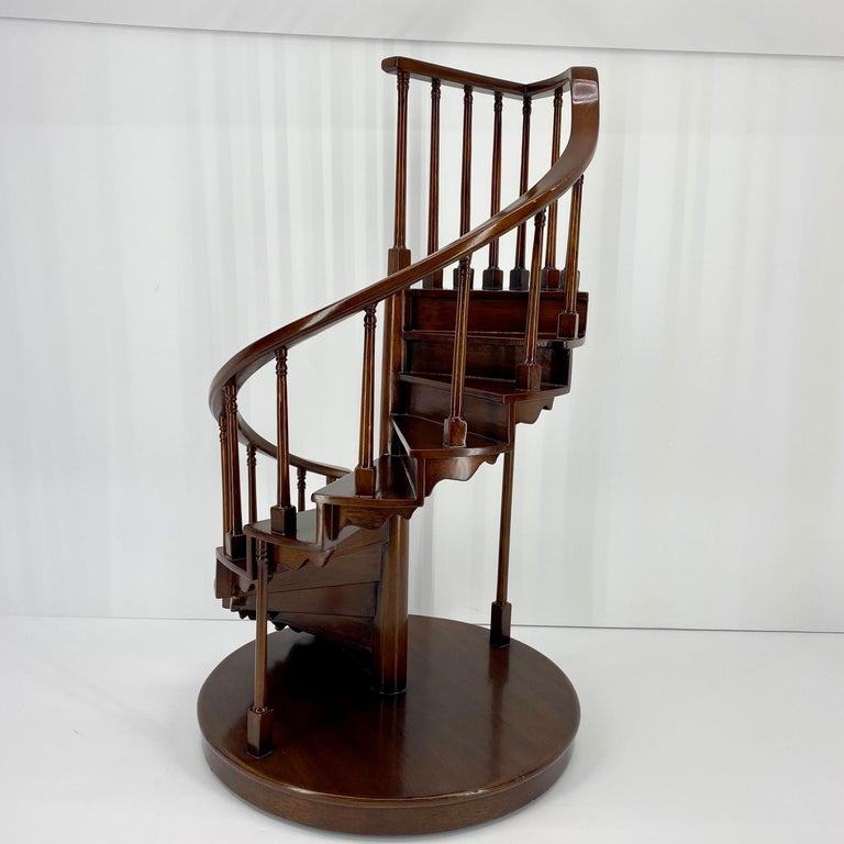 English Midcentury Miniature Staircase Model In Mahogany at 1stDibs