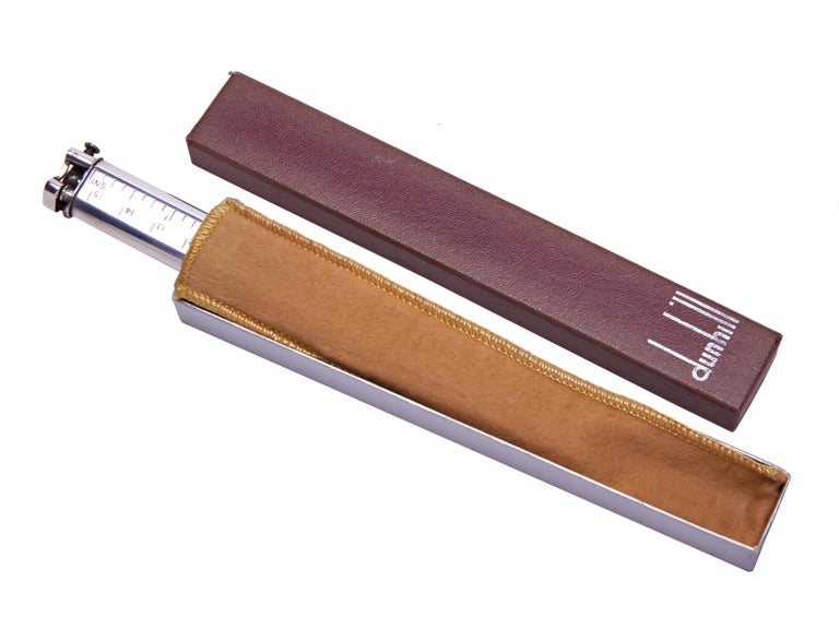 English Midcentury Silver Plated Dunhill Sylph Ruler Lift-Arm Lighter ...