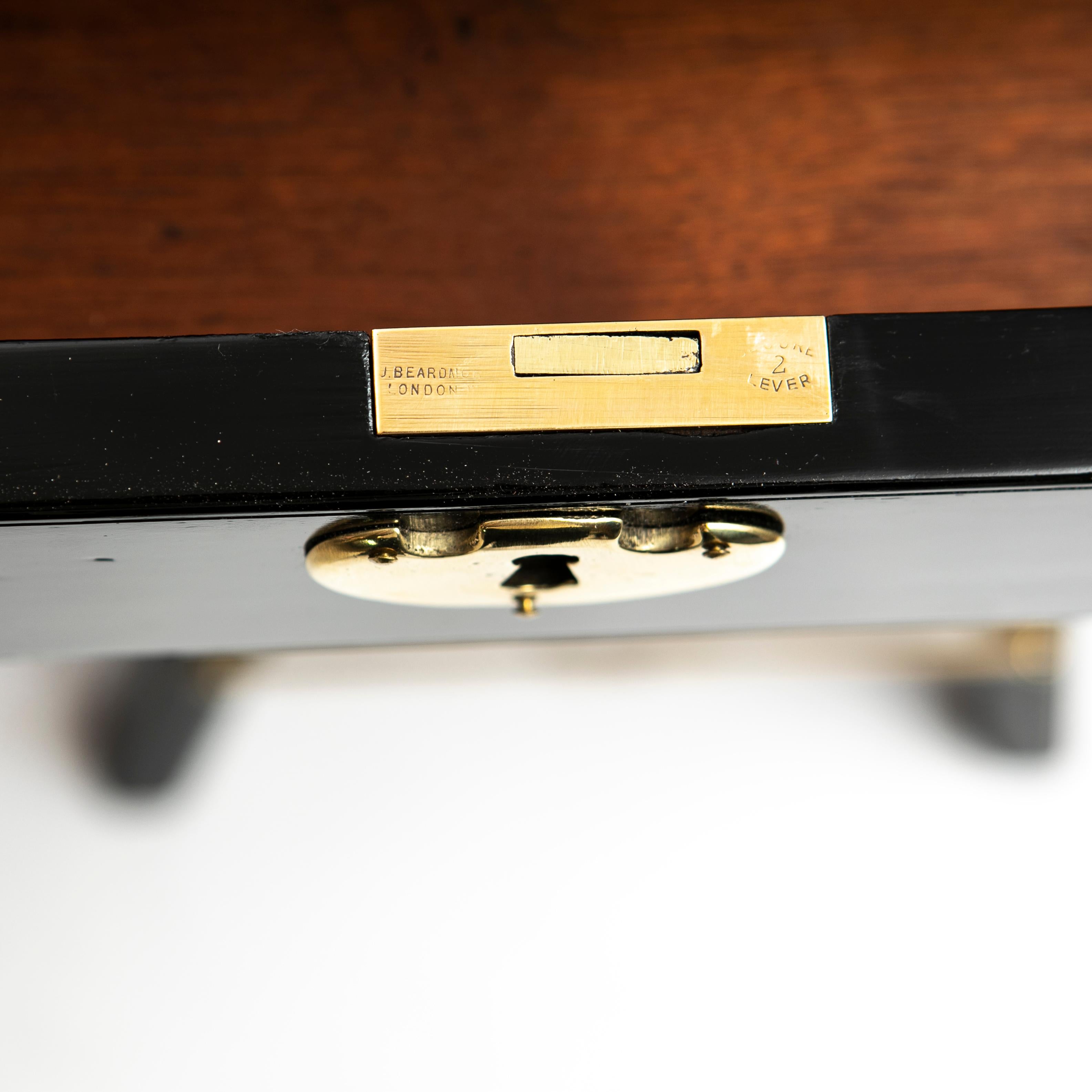 English Military Campaign Desk in Black Polished Mahogany For Sale at ...