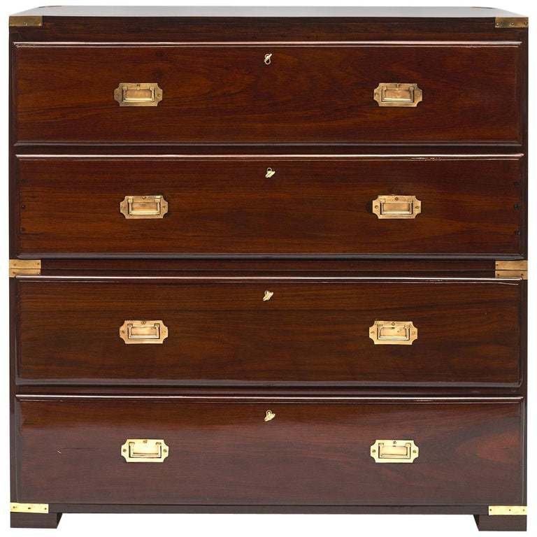 English Military Chest of Drawers in Padauk at 1stDibs | military drawers