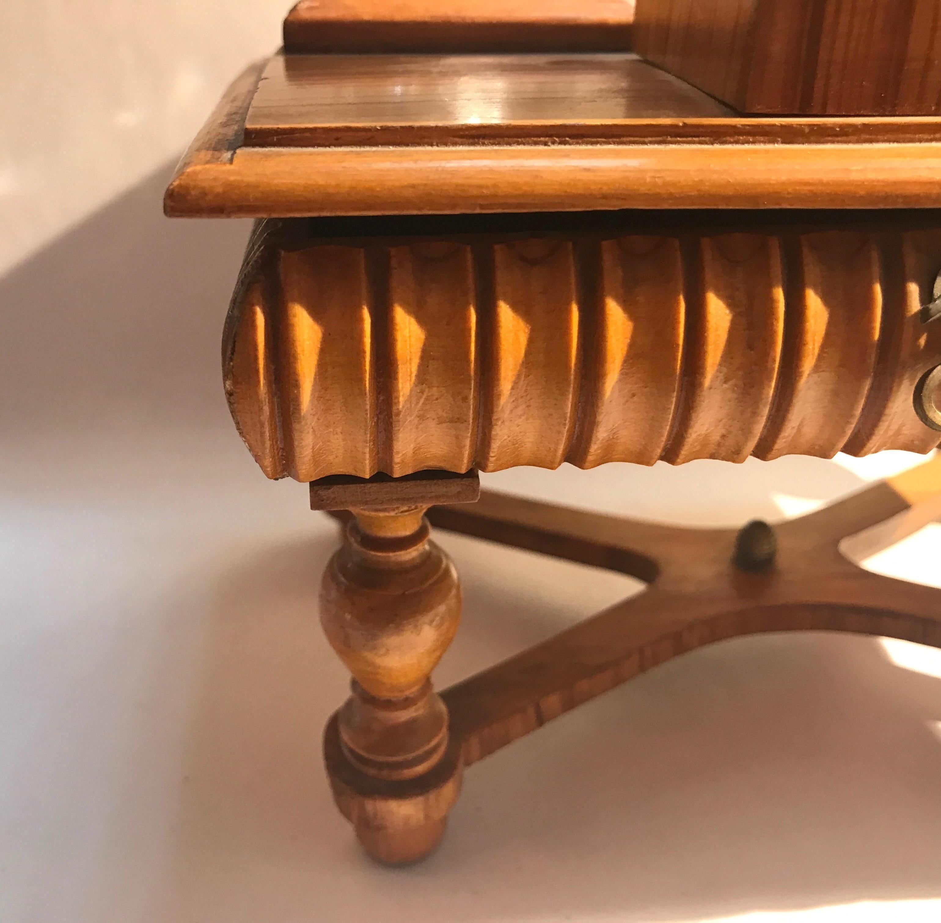 English Miniature Desk Motif Double Inkwell Box For Sale at 1stDibs