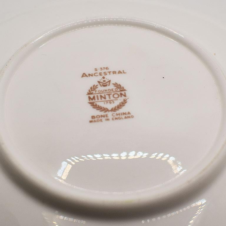 English Minton Ancestral Bone China Floral Saucer or Trinket Dish ...