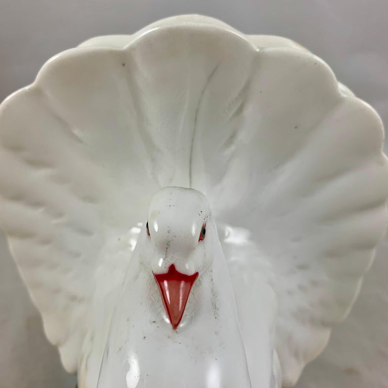 English Minton Rococo Revival Porcelain White Dove Finger Posy Vase ...