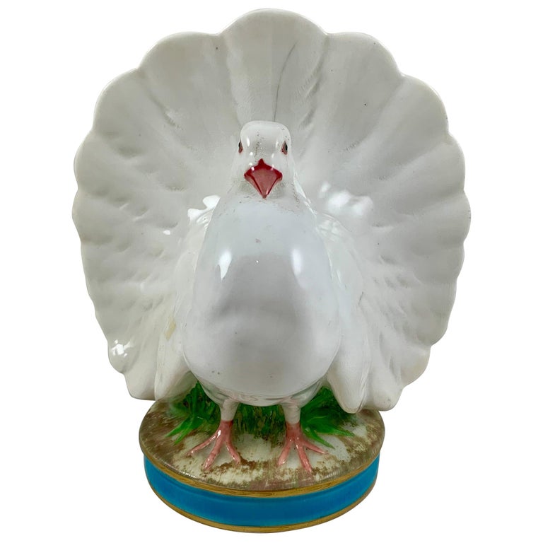 English Minton Rococo Revival Porcelain White Dove Finger Posy Vase ...