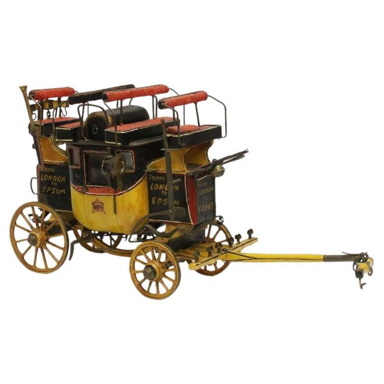 English Model of an 18th Century London to Epsom Stagecoach, Edwardian ...