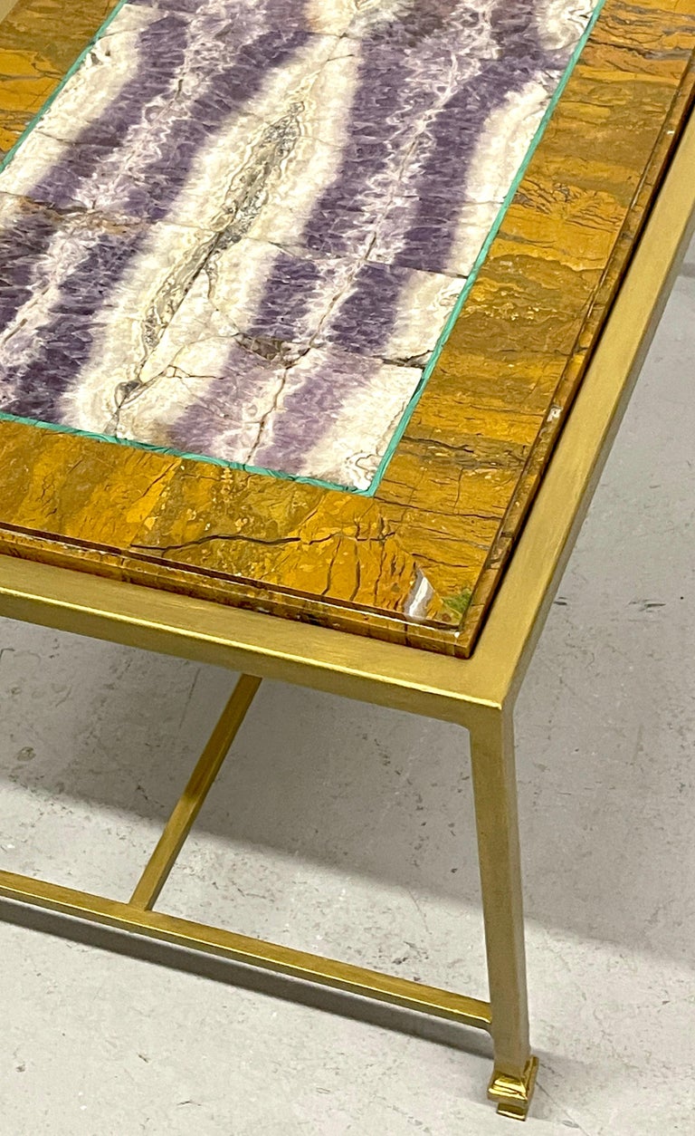 English Modern Coffee Table with Antique Blue John 'Atrib.' White ...