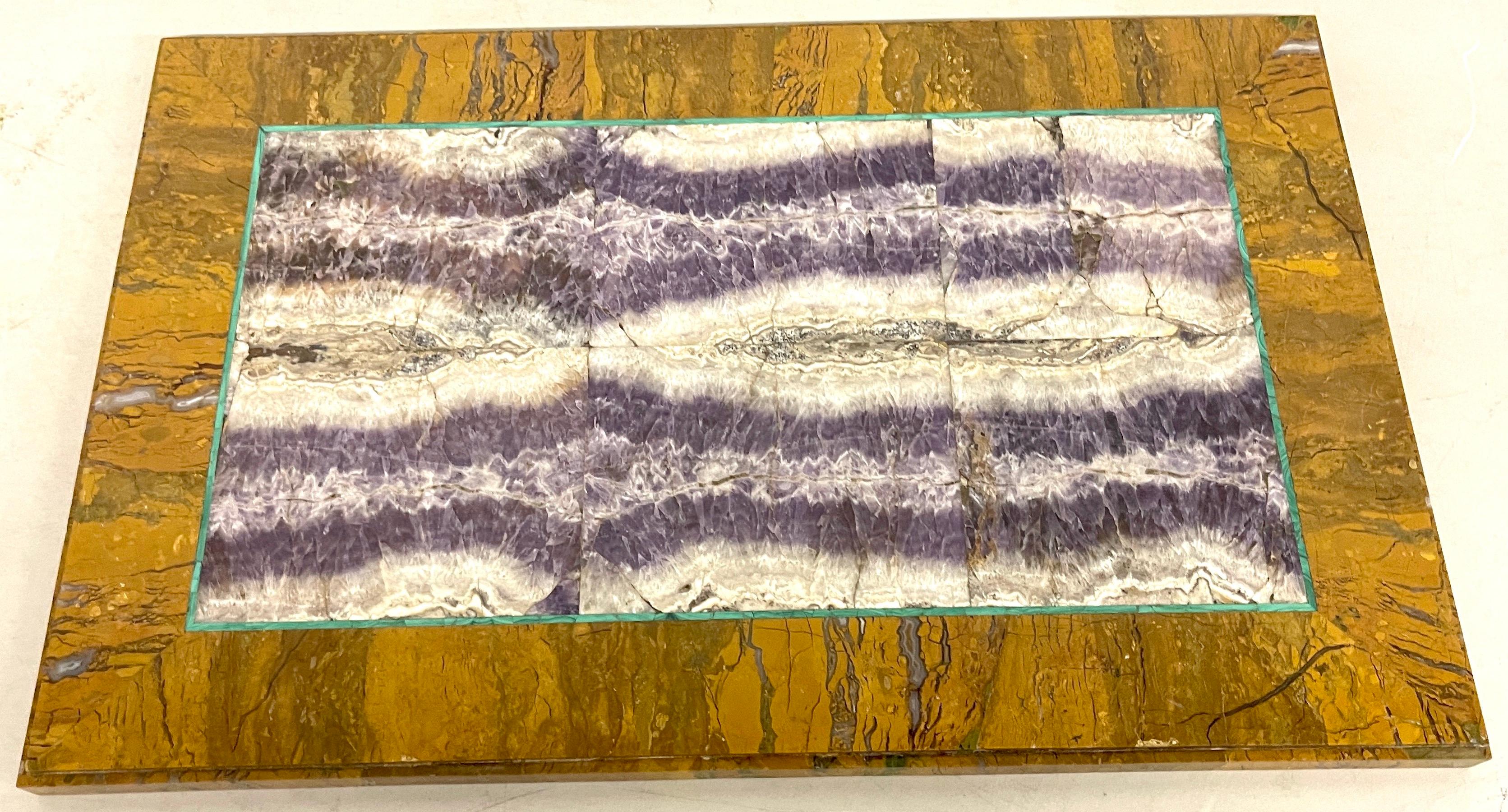 English Modern Coffee Table with Antique Blue John 'Atrib.' White ...