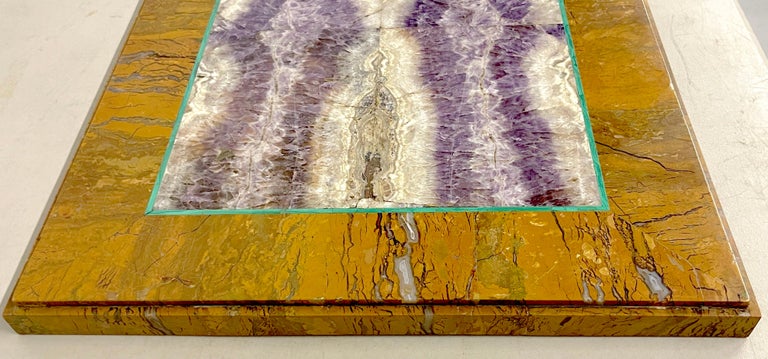 English Modern Coffee Table with Antique Blue John 'Atrib.' White ...