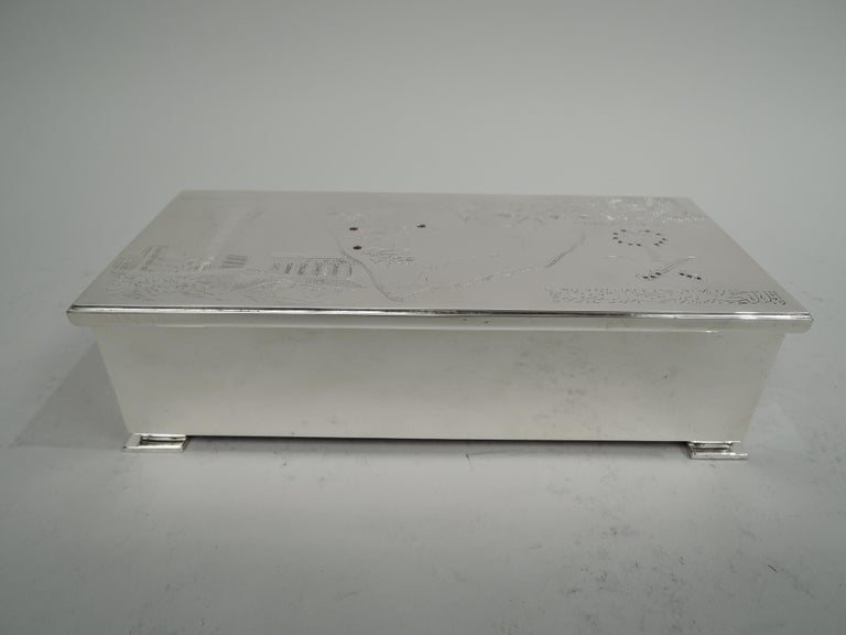 English Modern Sterling Silver Box with Saudi Arabia Association For ...