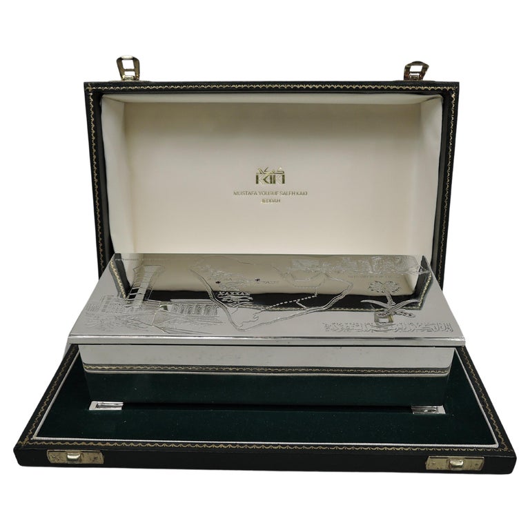 English Modern Sterling Silver Box with Saudi Arabia Association For ...