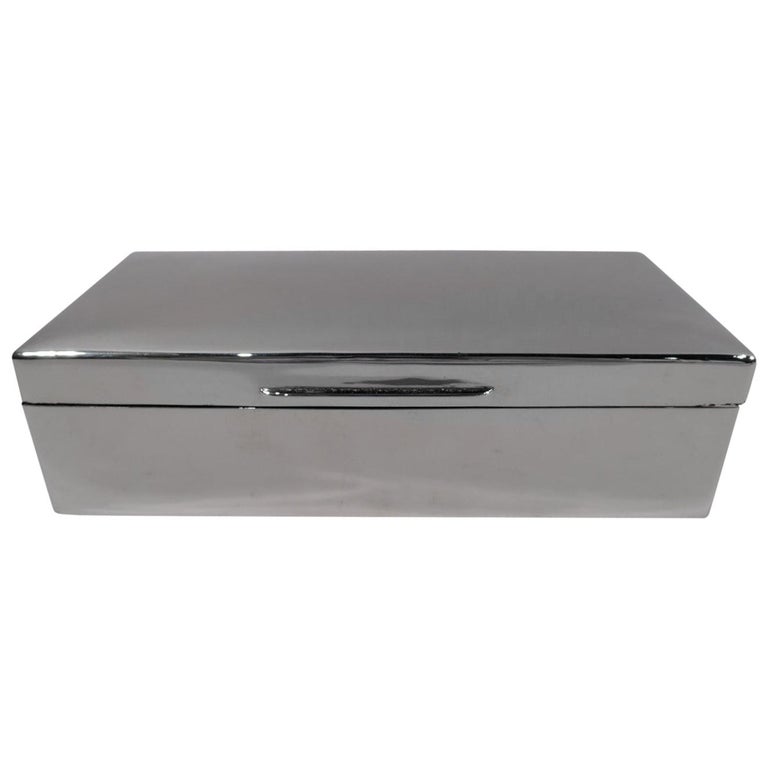 English Modern Sterling Silver Desk Box For Sale at 1stDibs