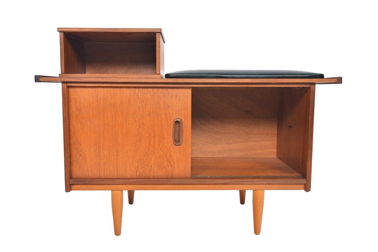 English Modern Teak Telephone Bench by Jentique For Sale at 1stDibs