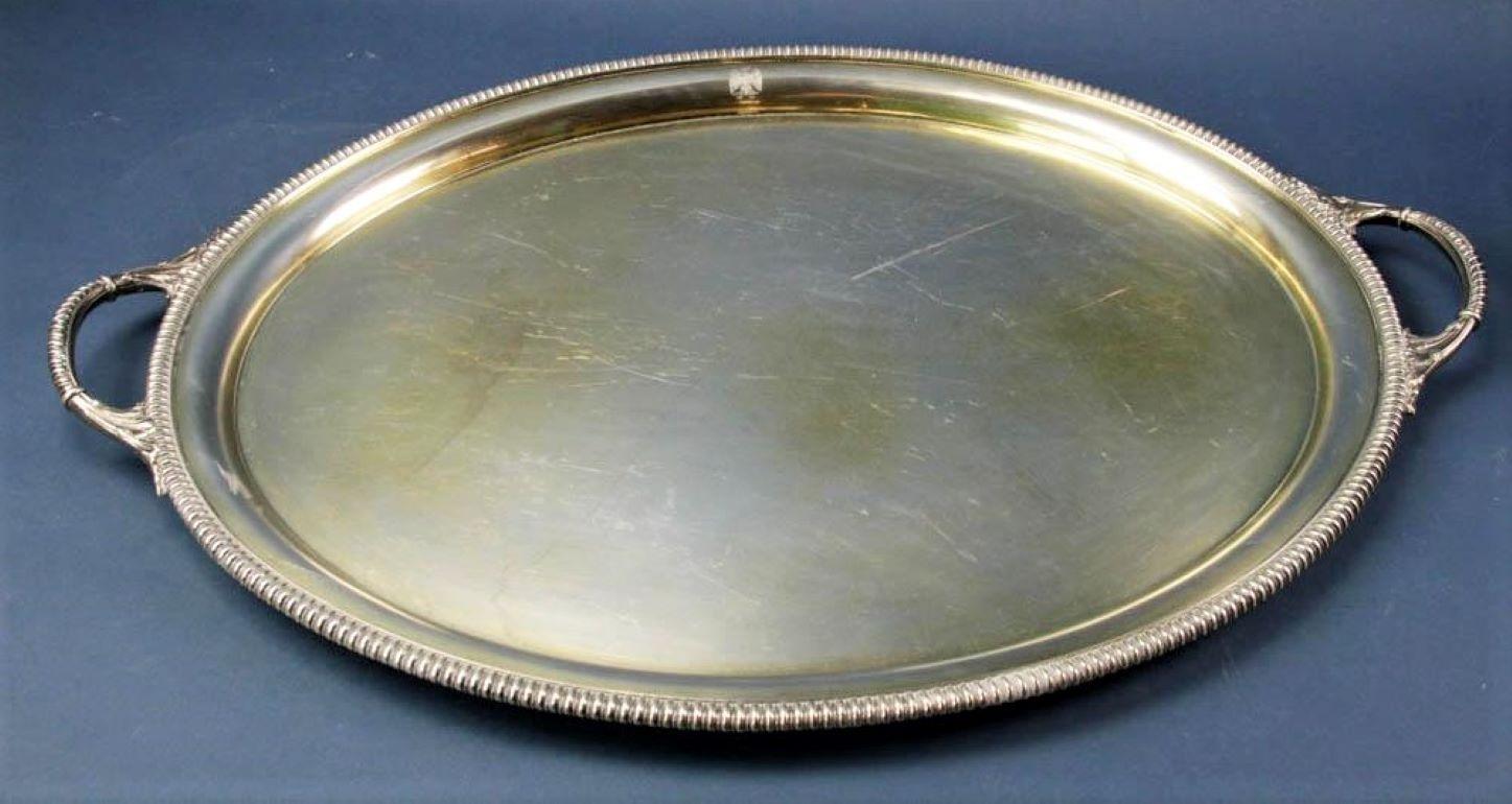 English Monumental Gilt Sterling Silver Tea Set w/ Tray, Cups and ...