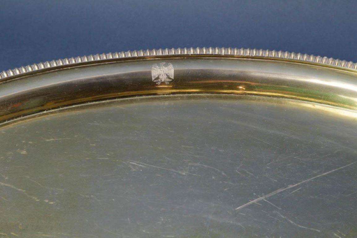 English Monumental Gilt Sterling Silver Tea Set w/ Tray, Cups and ...