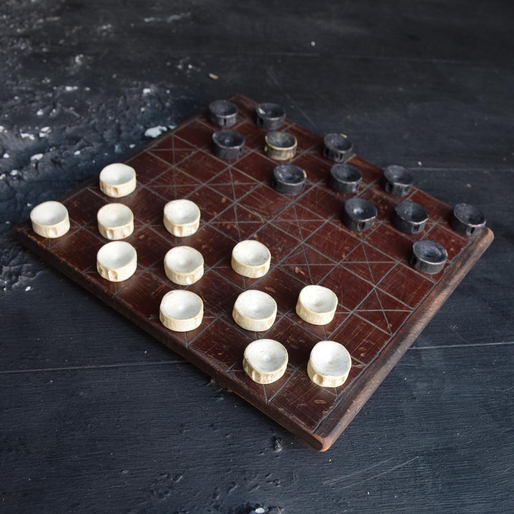 English Nautical Sailors Folk Art 19th Century Drafts Board Game at 1stDibs