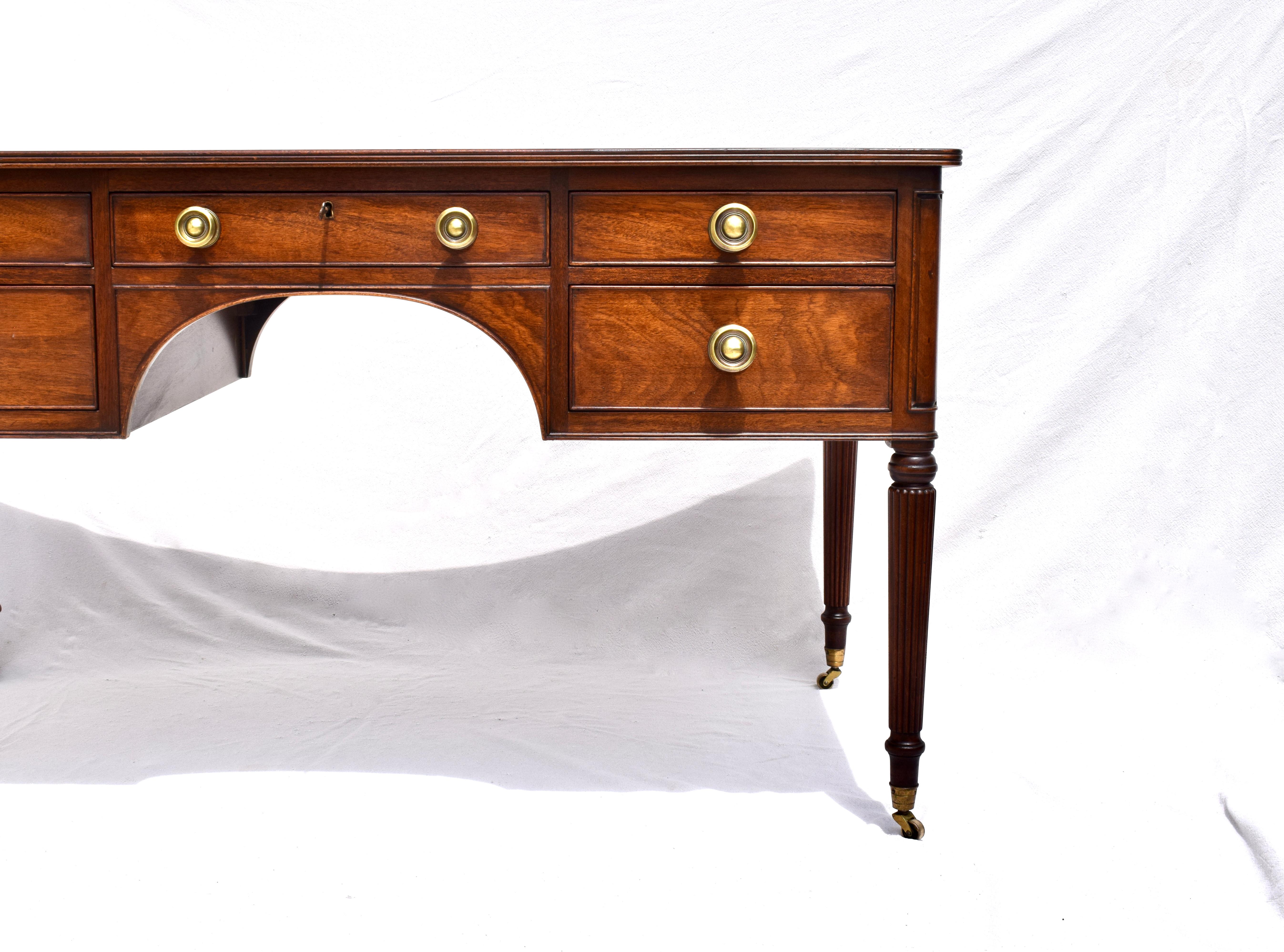 English Neoclassical Sheraton Style Desk by Kittinger at 1stDibs