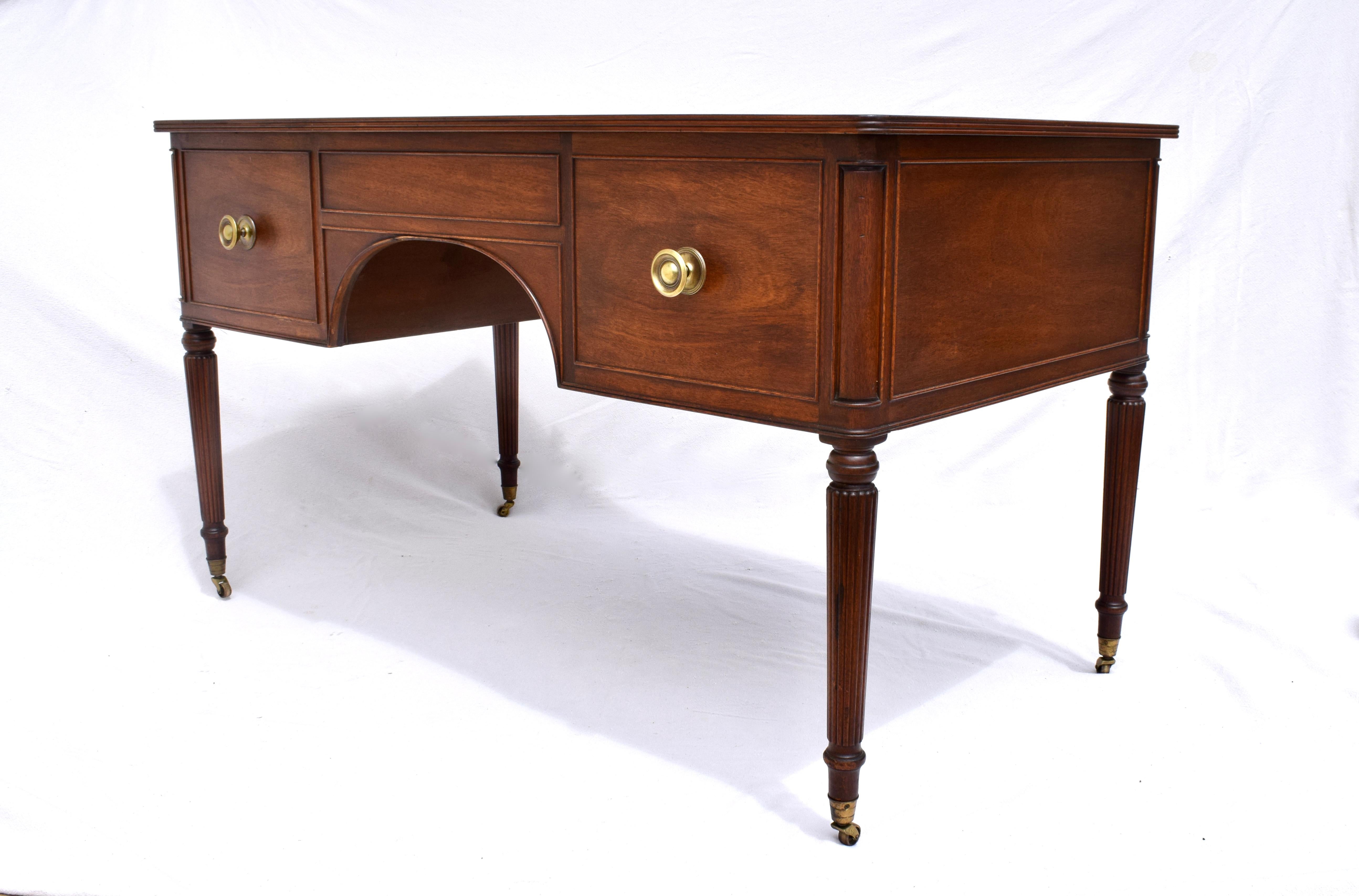 English Neoclassical Sheraton Style Desk by Kittinger at 1stDibs