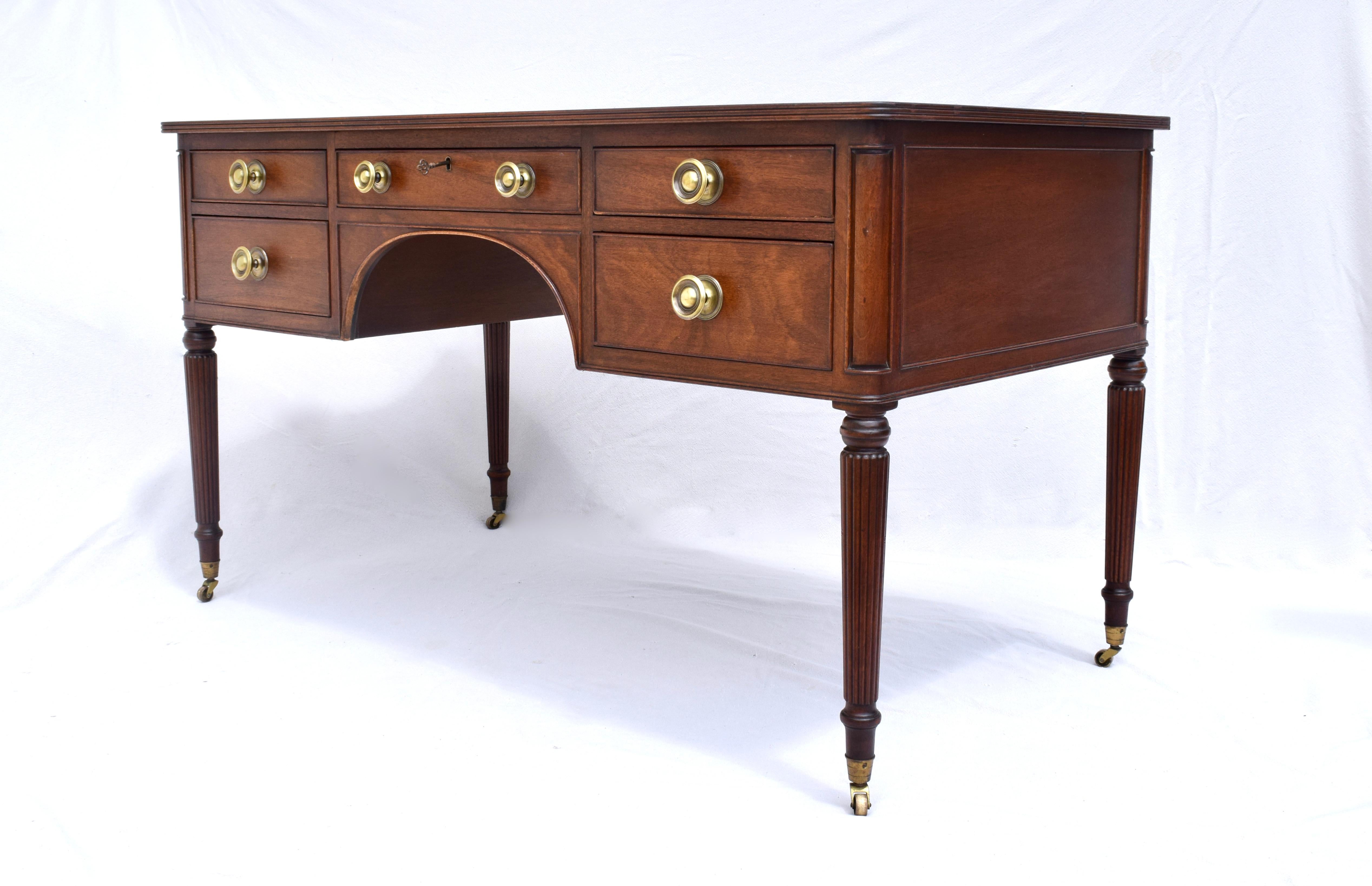 English Neoclassical Sheraton Style Desk by Kittinger at 1stDibs
