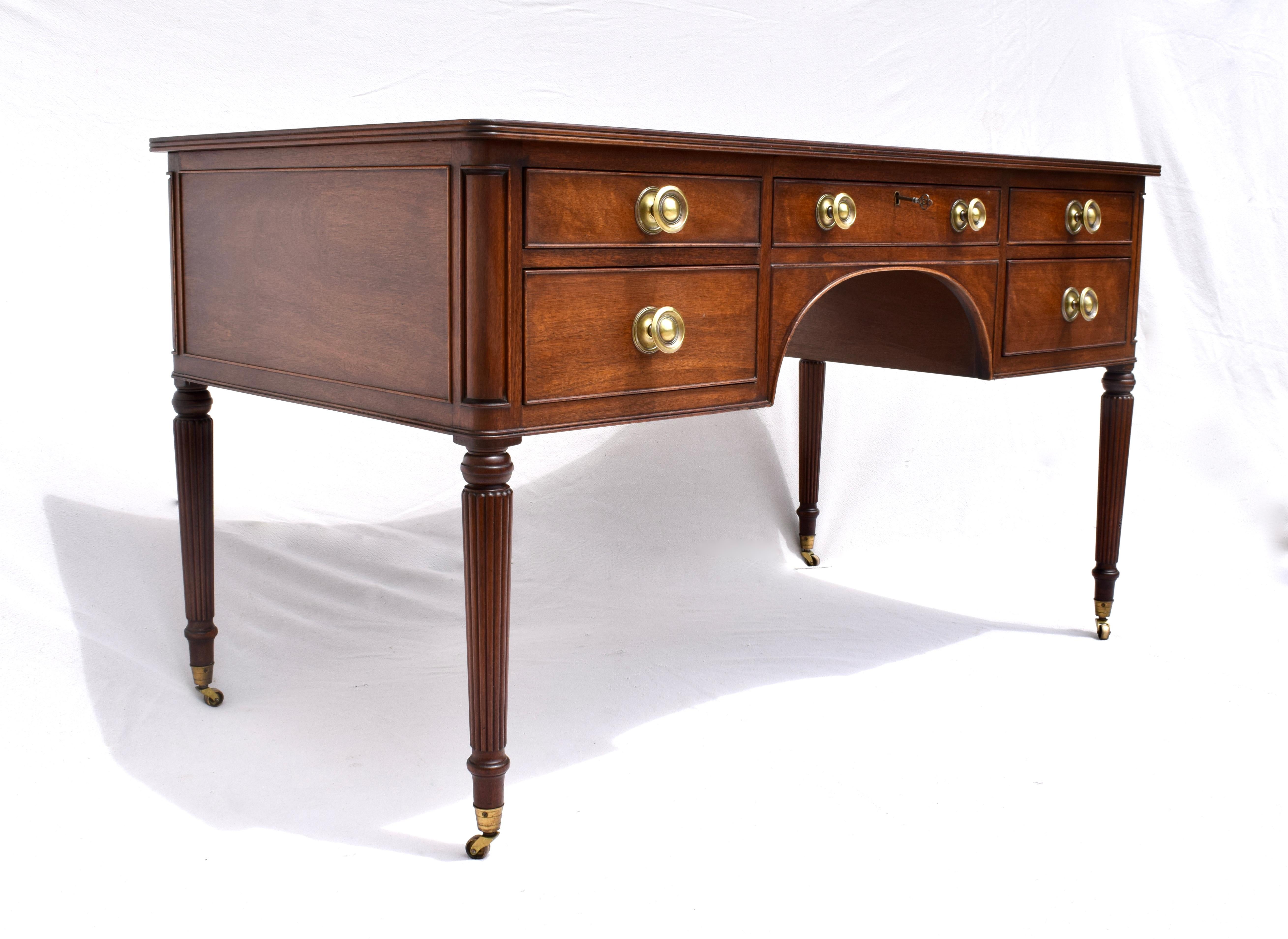 English Neoclassical Sheraton Style Desk by Kittinger at 1stDibs