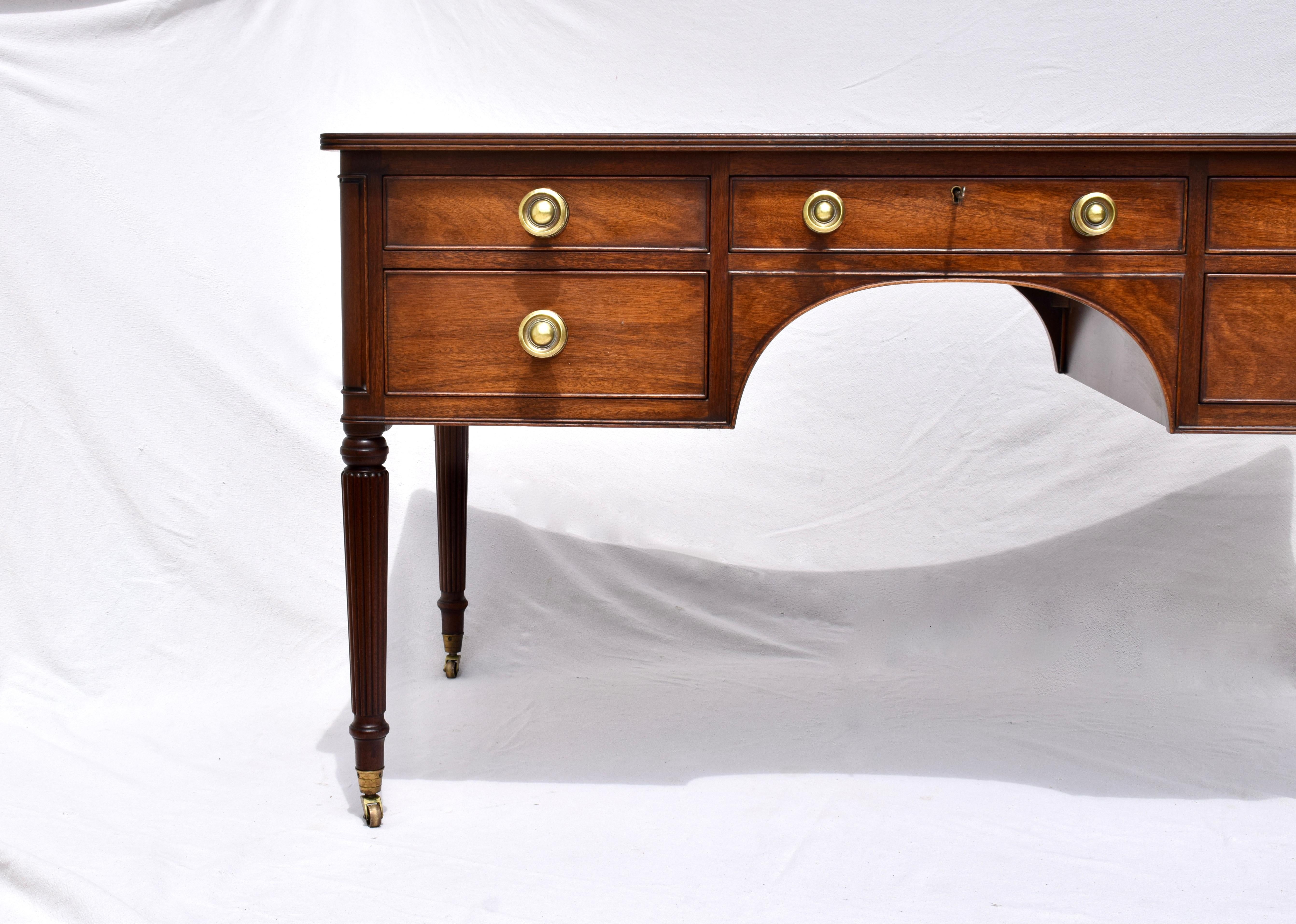 English Neoclassical Sheraton Style Desk by Kittinger at 1stDibs