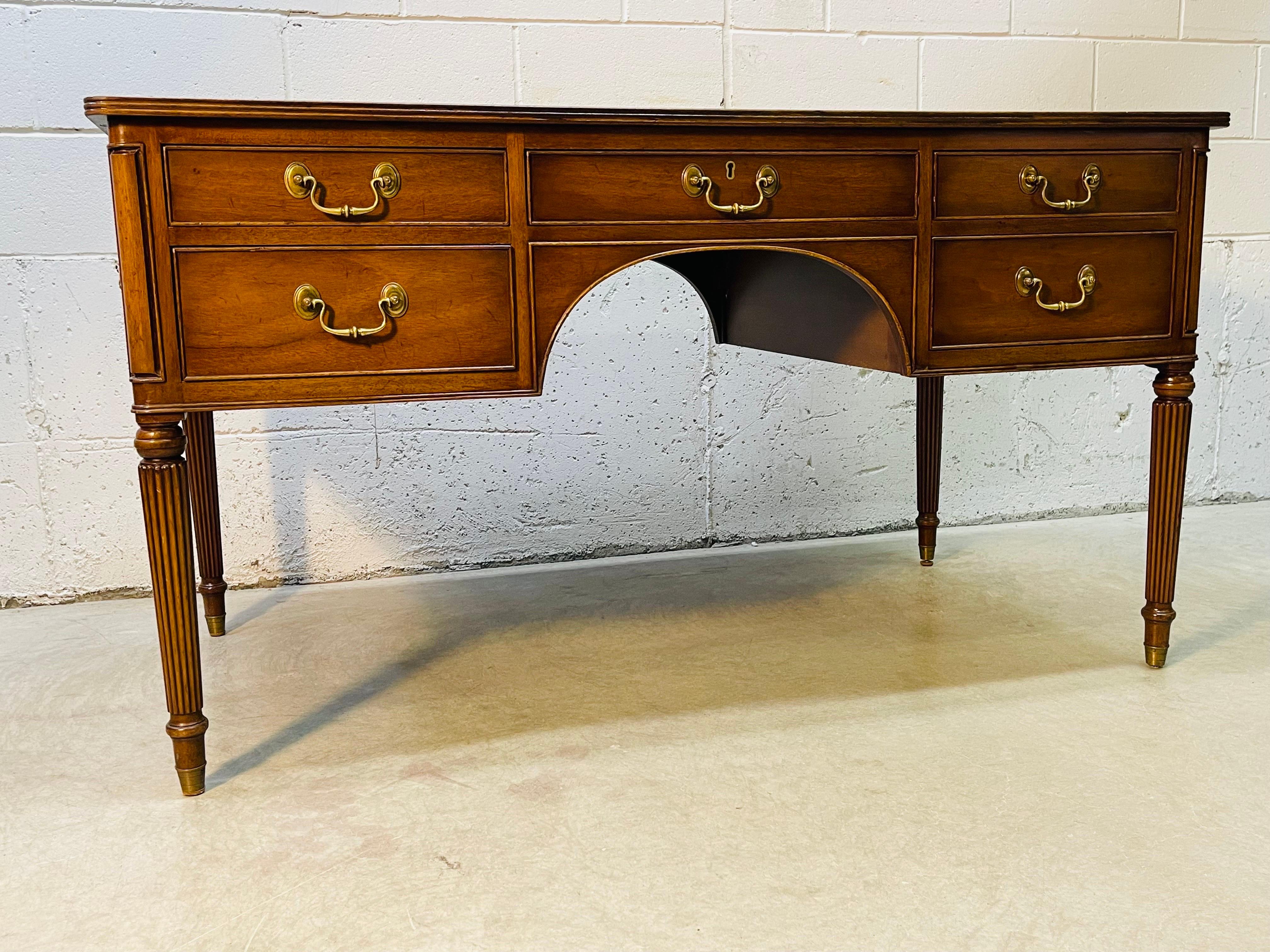 English Neoclassical Sheraton Style Mahogany Desk by Kittinger For Sale ...