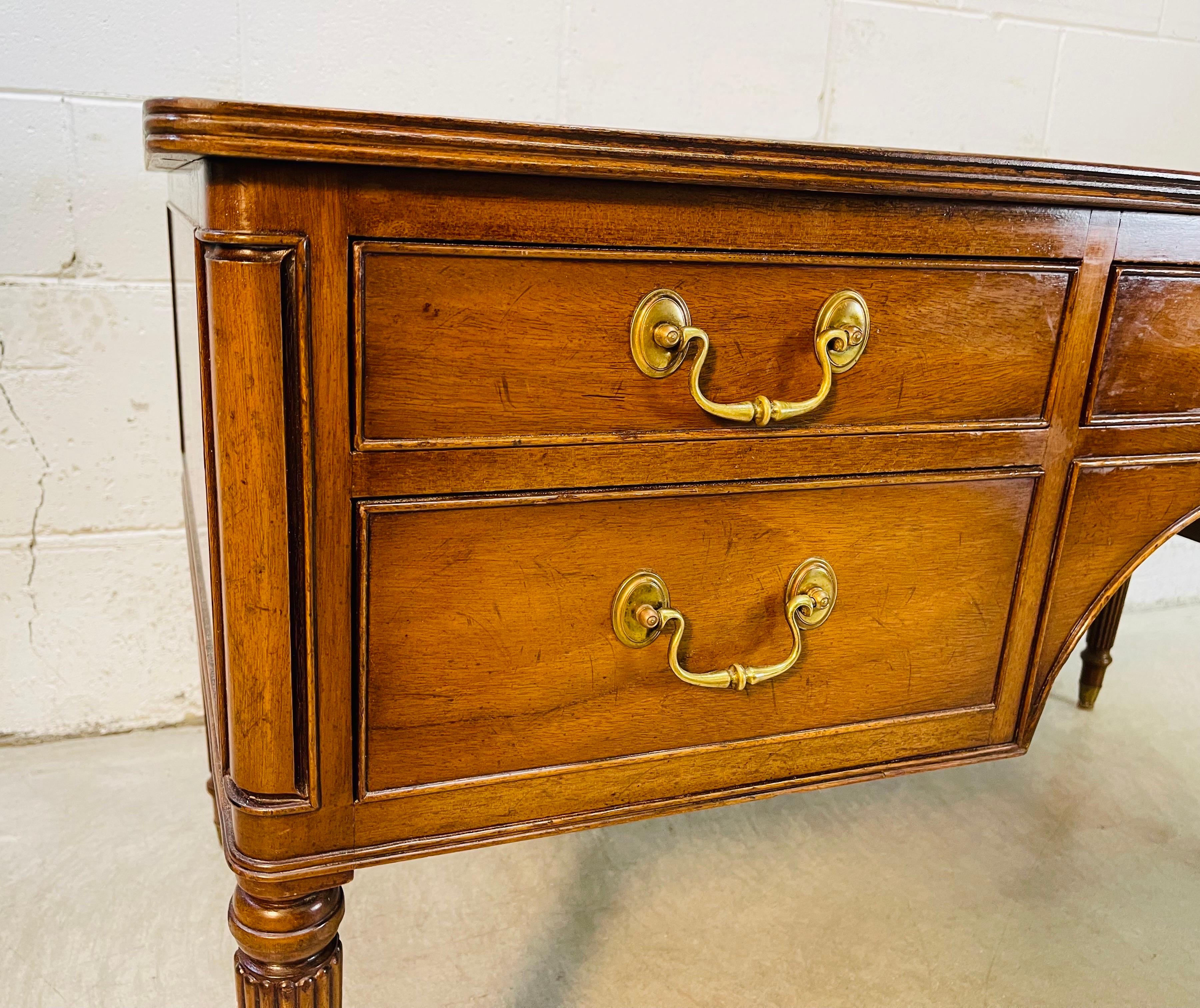English Neoclassical Sheraton Style Mahogany Desk by Kittinger For Sale ...