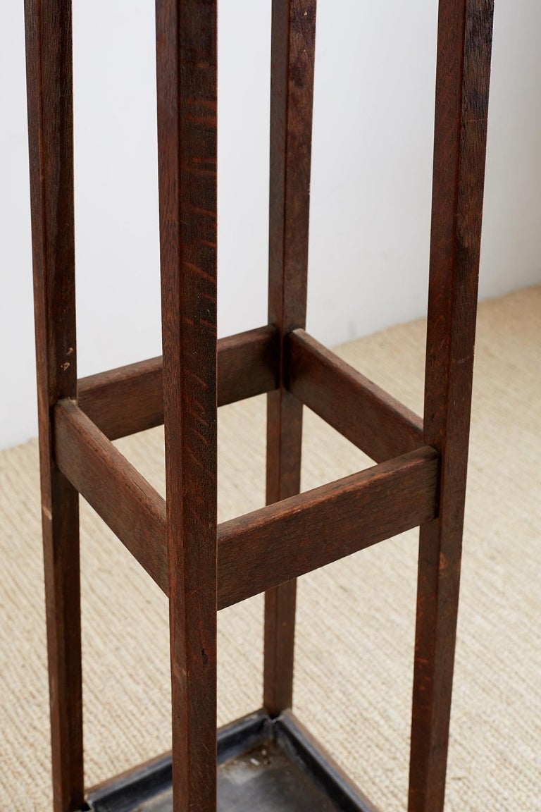 English Oak Arts and Crafts Hall Tree Stand at 1stDibs