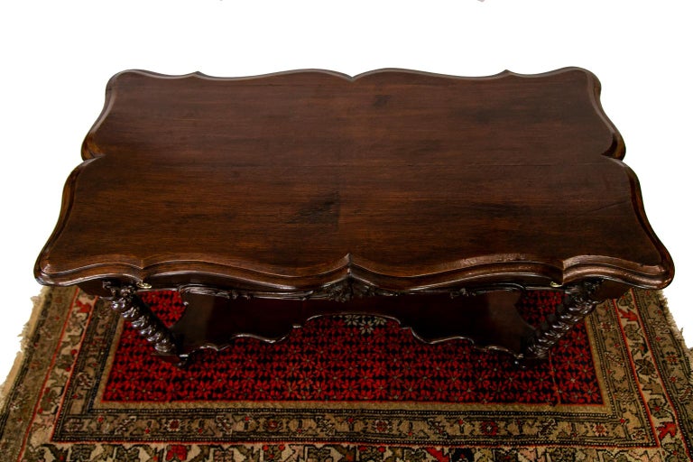 English Oak Barley Twist Center Serving Table For Sale at 1stDibs