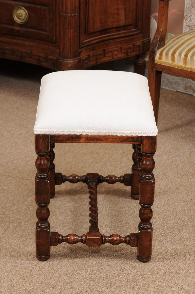 English Oak Barley Twist Stool, circa 1900 at 1stDibs