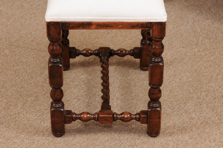 English Oak Barley Twist Stool, circa 1900 at 1stDibs